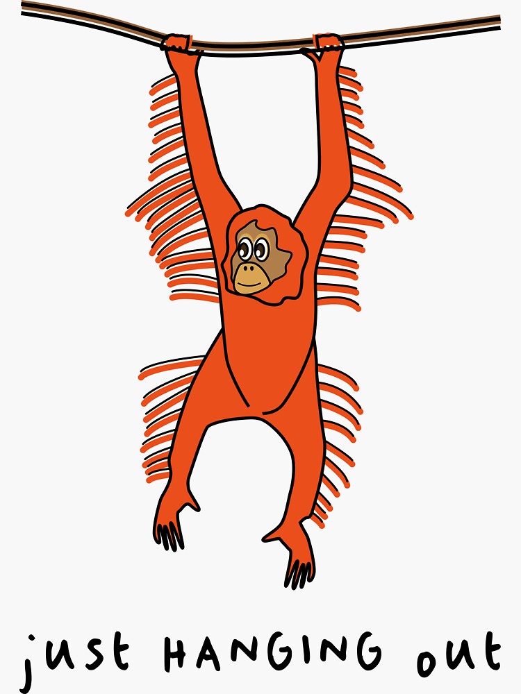 "Just Hanging Out" Sticker for Sale by mynameisnikki | Redbubble