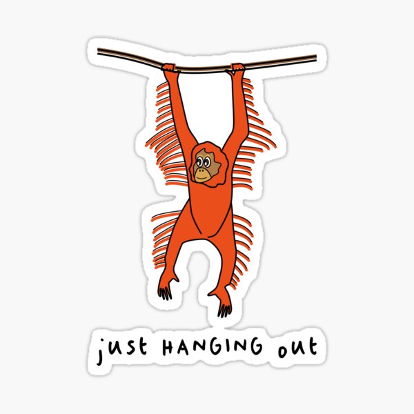 "Just Hanging Out" Sticker for Sale by mynameisnikki | Redbubble