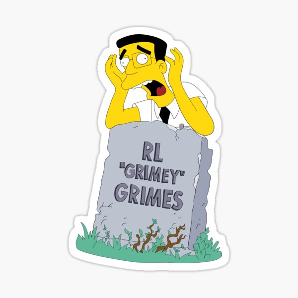"RL "Grimey" Grimes" Sticker by georgeinthelife | Redbubble