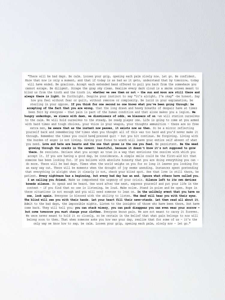 "instructions for a bad day" Poster by sjnastri | Redbubble