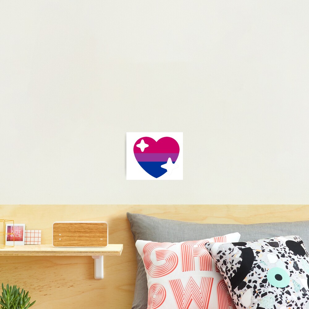 "Bisexual Pride Flag Sparkle Heart Emoji" Photographic Print by ...