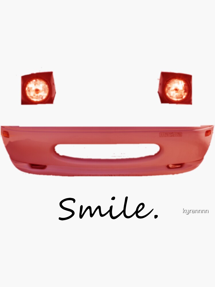 "mazda mx5 mk1 miata smile sticker jdm" Sticker by kyrannnn | Redbubble