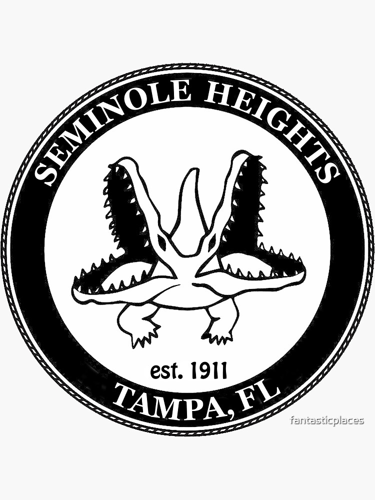"Seminole Heights 2-Headed Alligator B/W" Sticker for Sale by ...
