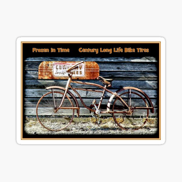 "CENTURY LONG LIFE TIRES : Vintage Bike Advertising Print" Sticker for ...