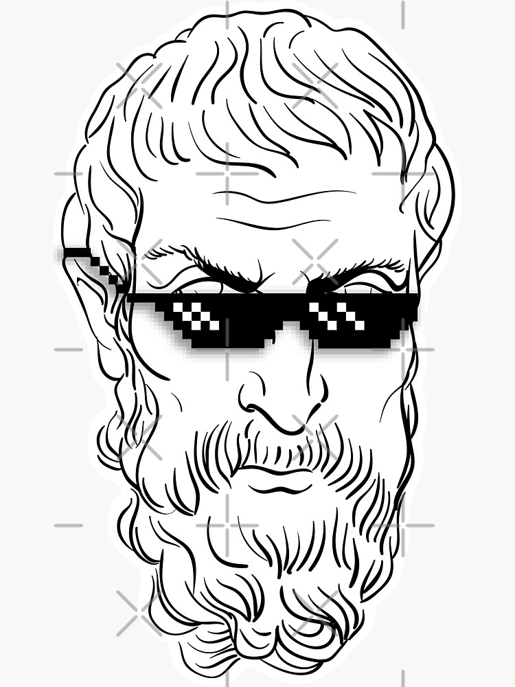 "Epictetus in shades" Sticker for Sale by stoicart | Redbubble