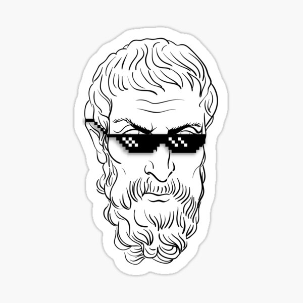 "Epictetus in shades" Sticker for Sale by stoicart | Redbubble