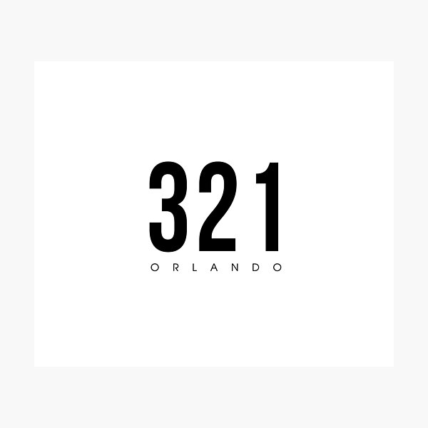 "Orlando, FL - 321 Area Code design" Photographic Print by ...