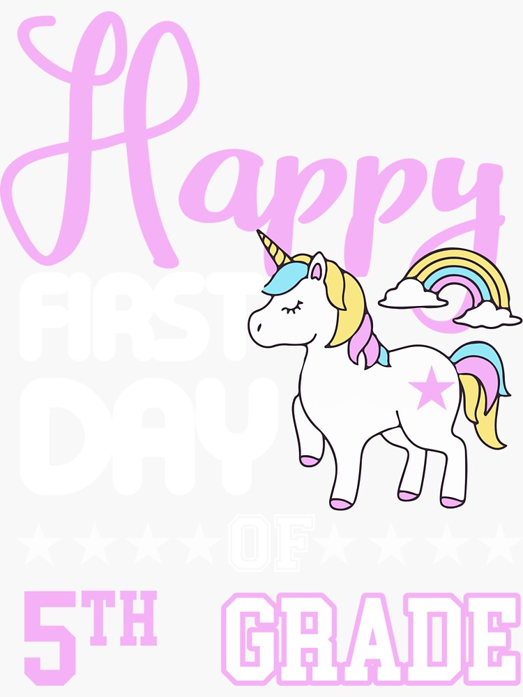 Pegatina «Feliz primer día de 5to grado de regreso a la escuela» de ...