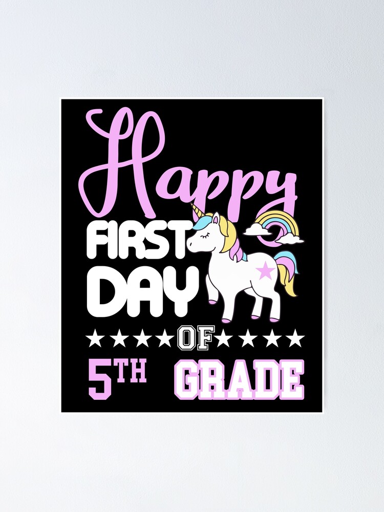 Póster «Feliz primer día de 5to grado de regreso a la escuela» de ...