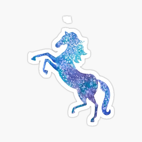 "Majestic blue horse - surrealist painting" Sticker for Sale by ...