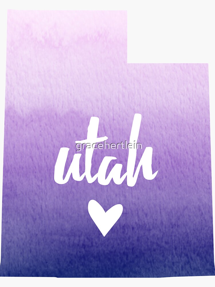 "Utah - purple watercolor" Sticker by gracehertlein | Redbubble