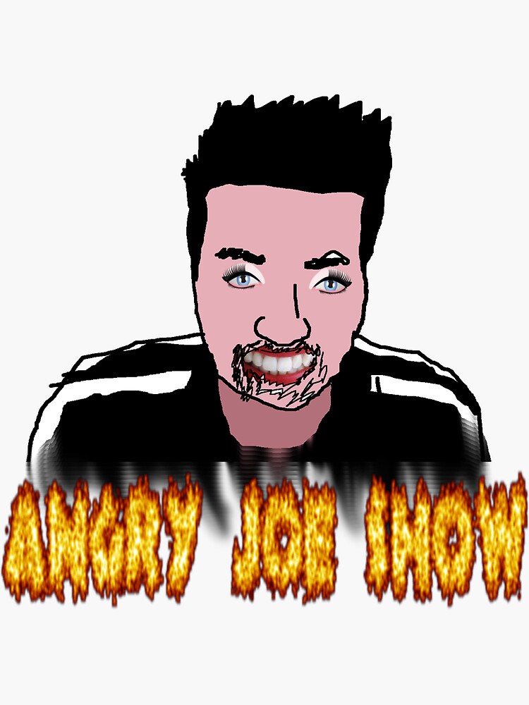 "ANGRY JOE SHOW THE NEW SHIRT" Sticker by TheBigWilliam | Redbubble