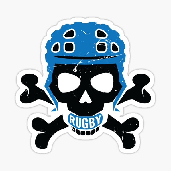 "Rugby Fan Pirate Headgear Skull" Sticker for Sale by oberdoofus ...
