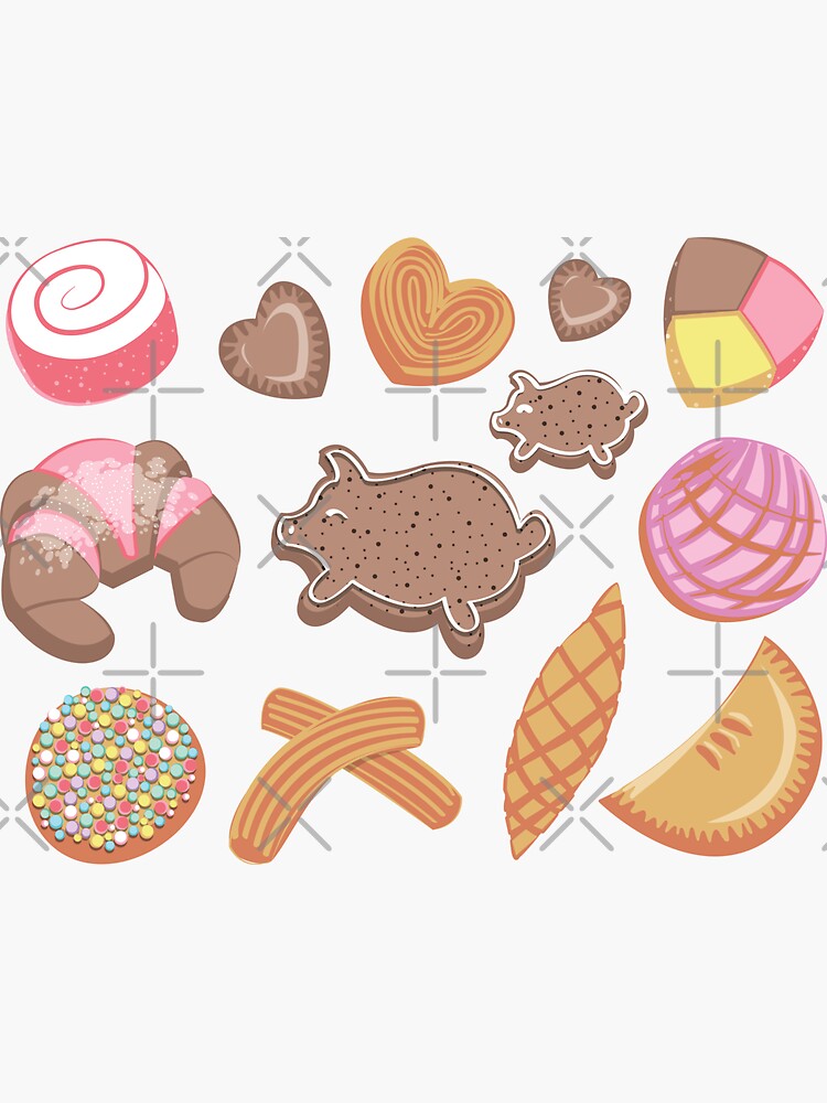 "Mexican Sweet Bakery Frenzy // turquoise background // pastel colors ...