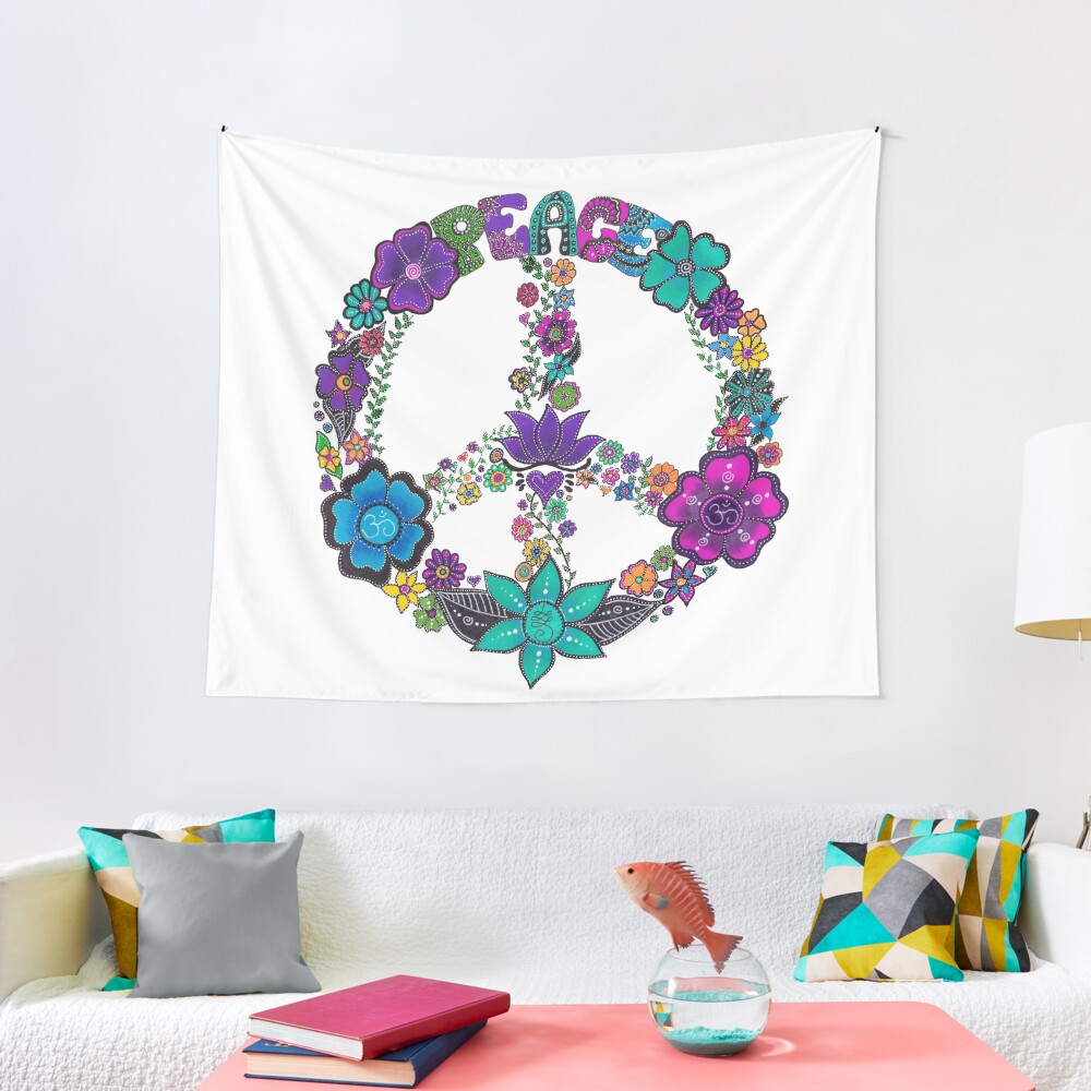 "Flower Peace Sign" Tapestry for Sale by anniedellit | Redbubble