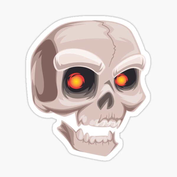 "Skull With Glowing Eyes" Sticker for Sale by WickedWizard | Redbubble