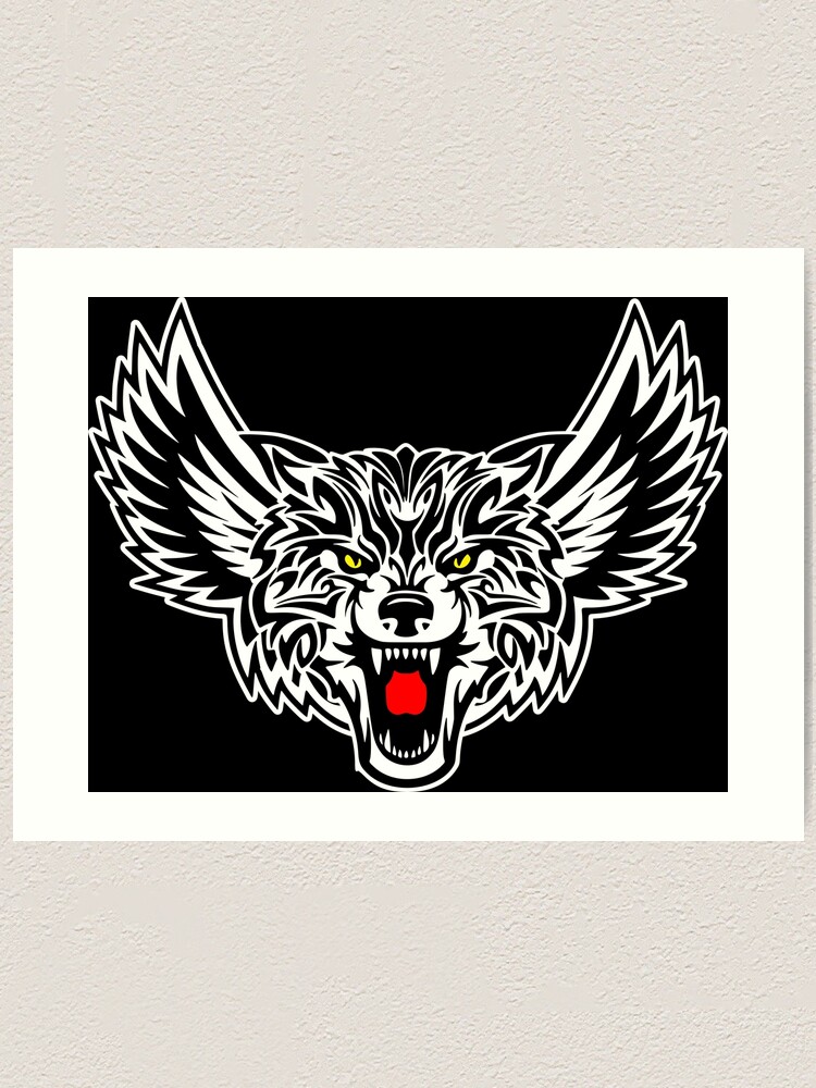 "New Updated AirWolf Logo Design Idea, Tribal Winged Wolf Logo Wall Art ...