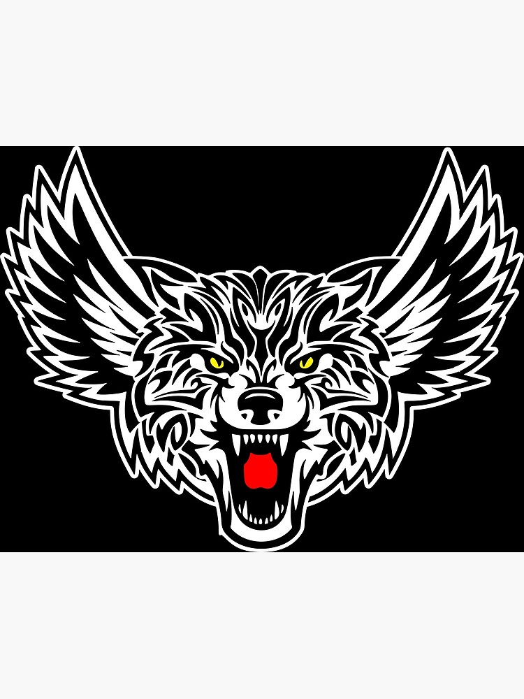 "New Updated AirWolf Logo Design Idea, Tribal Winged Wolf Logo Wall Art ...