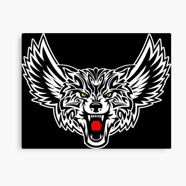 "New Updated AirWolf Logo Design Idea, Tribal Winged Wolf Logo Wall Art ...
