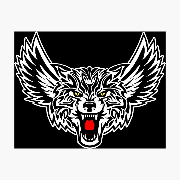 "New Updated AirWolf Logo Design Idea, Tribal Winged Wolf Logo Wall Art ...