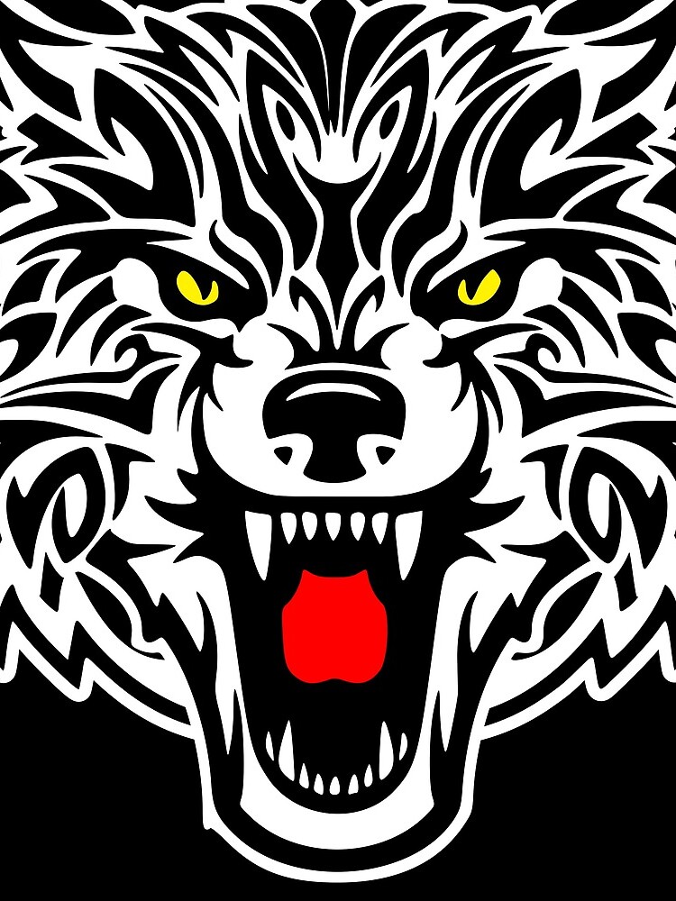 "New Updated AirWolf Logo Design Idea, Tribal Winged Wolf Logo Wall Art ...