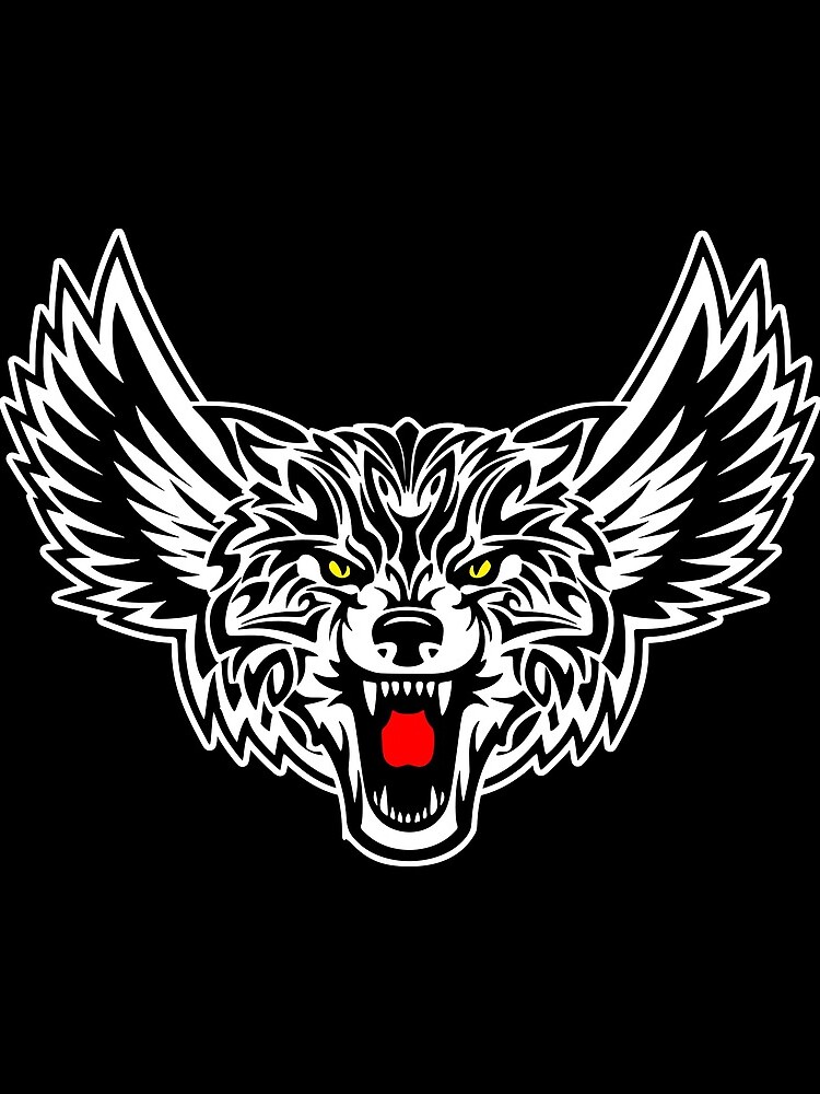 "New Updated AirWolf Logo Design Idea, Tribal Winged Wolf Logo Wall Art ...
