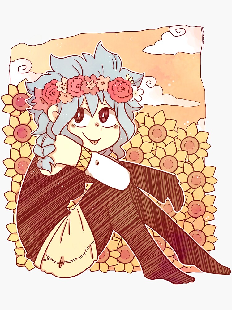 "Flower Crown Levy" Sticker for Sale by Dragnoodles | Redbubble