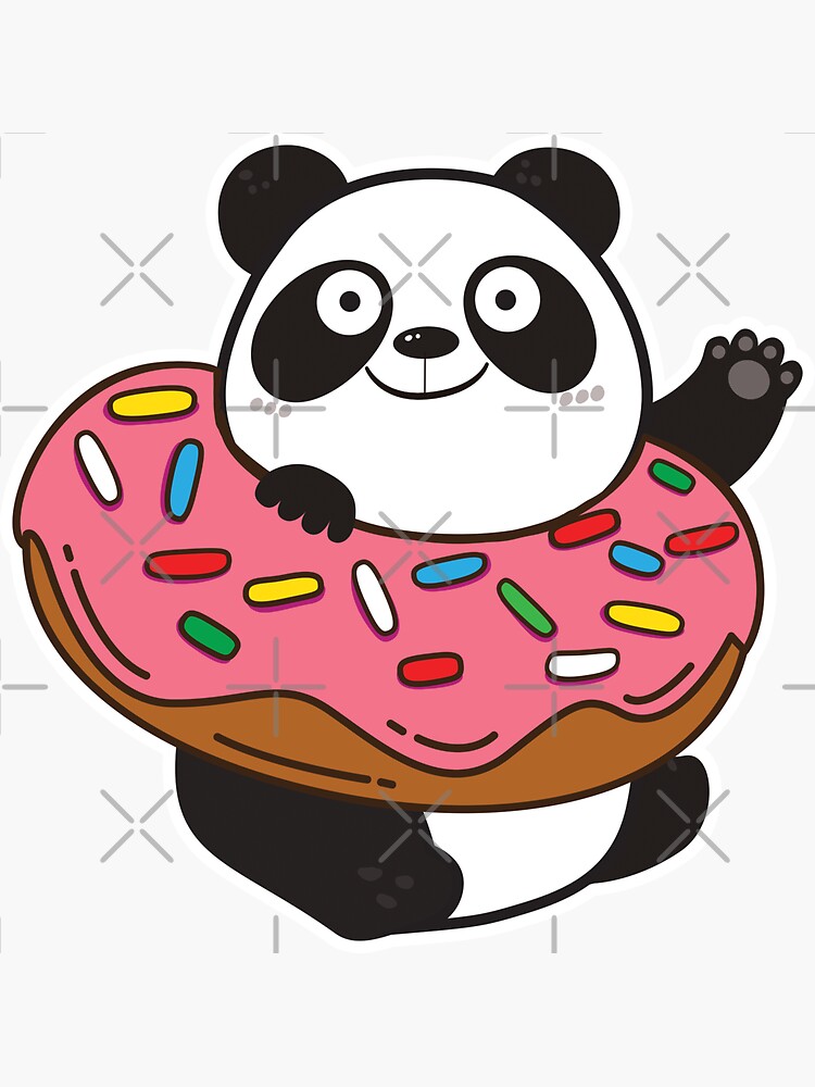 "Panda Donut!" Sticker for Sale by plushism | Redbubble