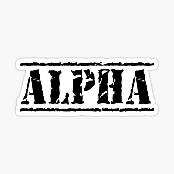 "Alpha (Black, Small)" Sticker for Sale by cnkna | Redbubble