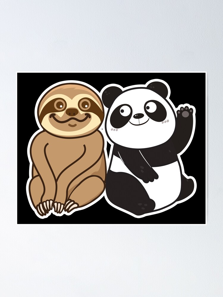 "Sloth Panda" Poster by plushism | Redbubble