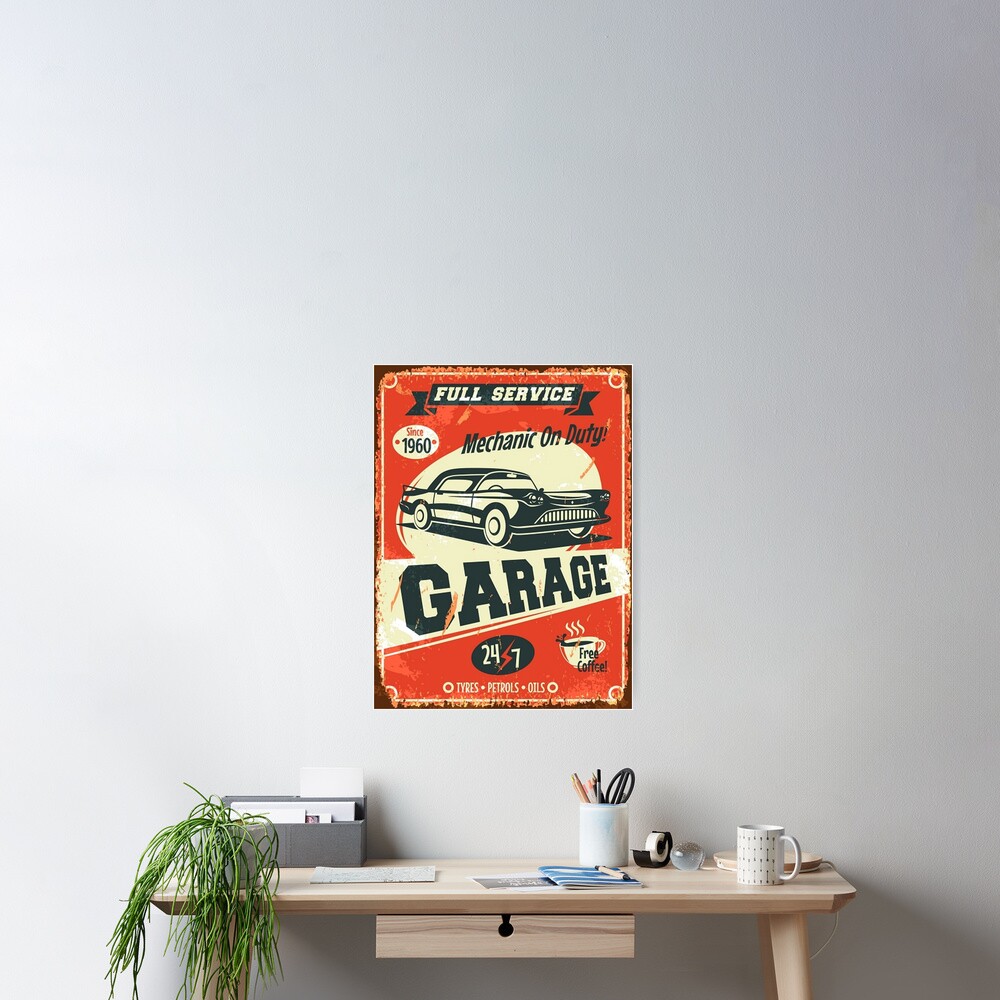 "Vintage Garage" Poster by sgmcdermott | Redbubble