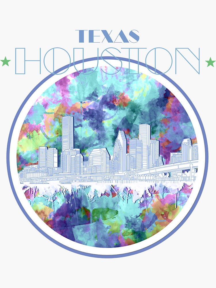 "houston skyline" Sticker for Sale by BekimART | Redbubble