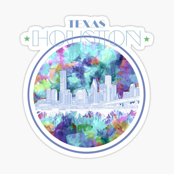 "houston skyline" Sticker for Sale by BekimART | Redbubble