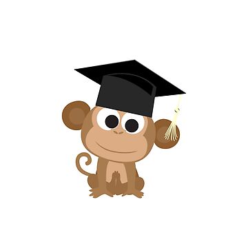 "Cute Monkey Graduate" Sticker for Sale by Eggtooth | Redbubble
