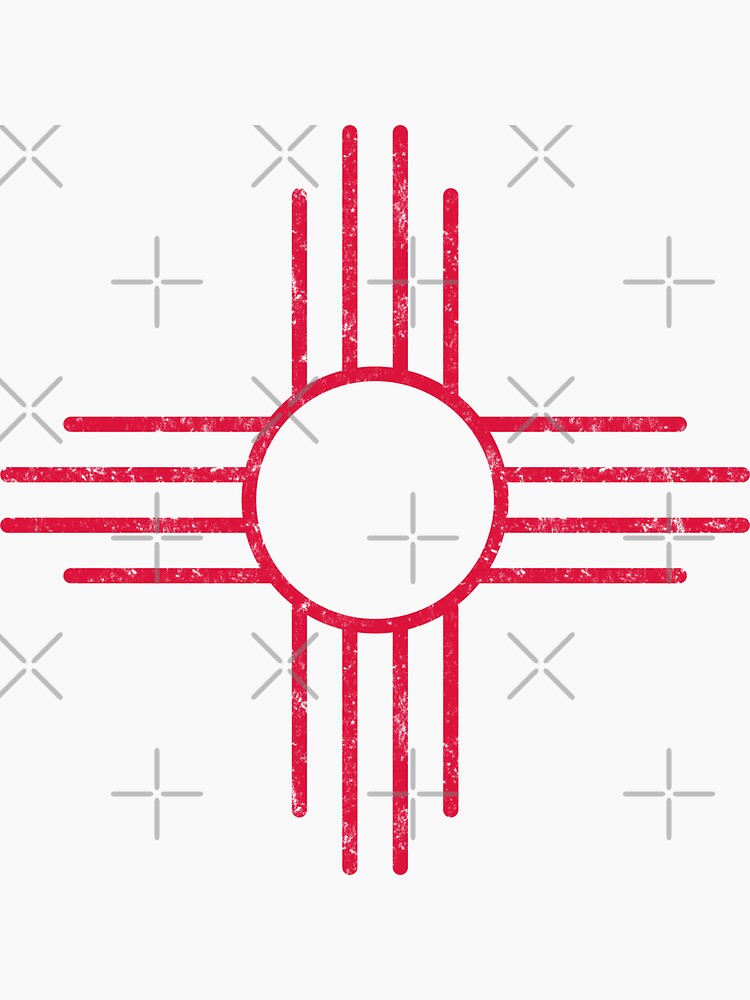 "New Mexico State Flag Zia Symbol" Sticker by csfanatikdbz | Redbubble