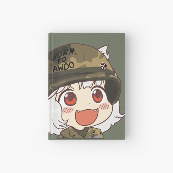 "Awoo Anime girl big smile Army Military Born to Awoo with Peace Symbol ...