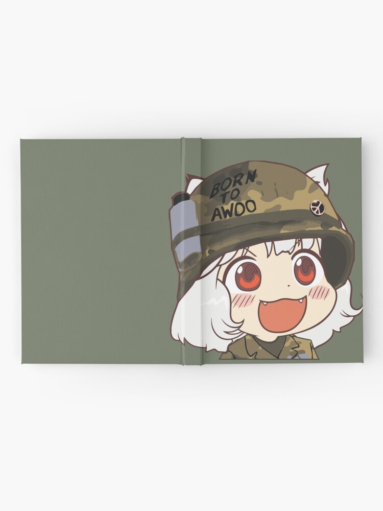"Awoo Anime girl big smile Army Military Born to Awoo with Peace Symbol ...