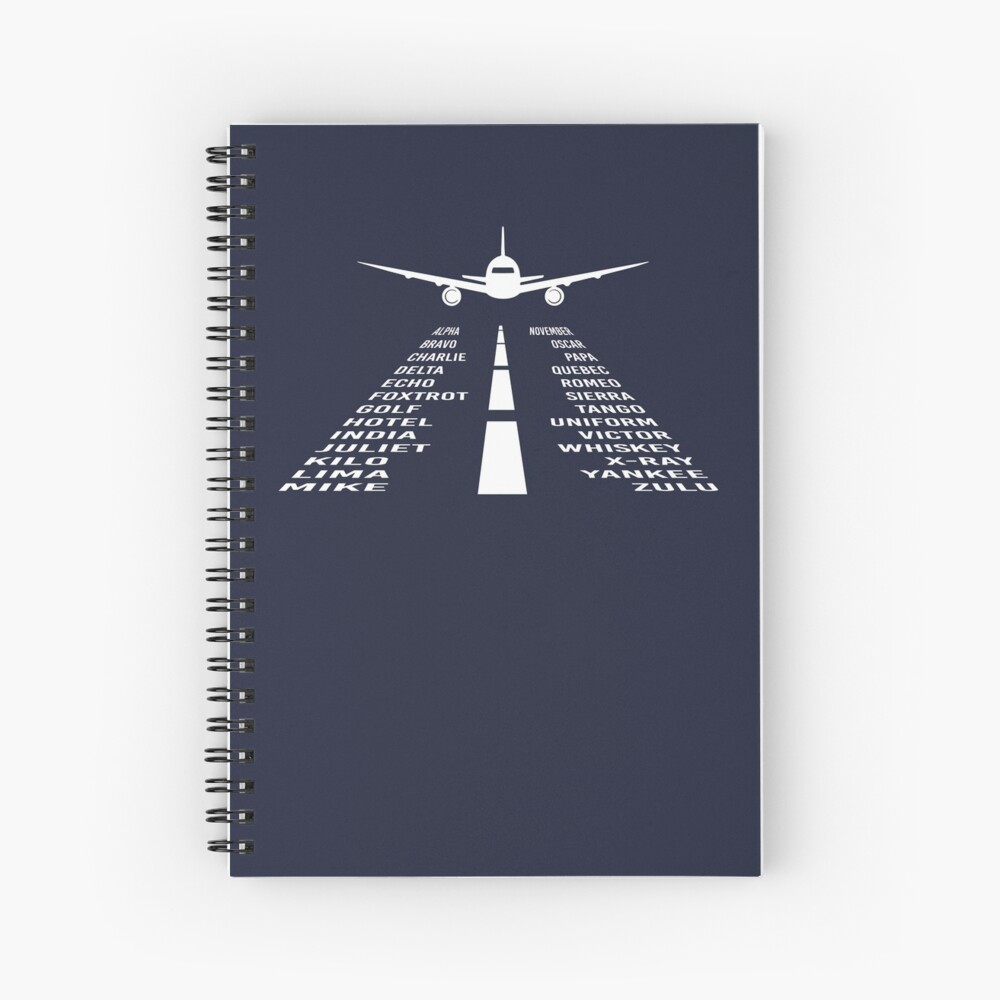 "Airplane Phonetic Alphabet | Pilot Gift" Spiral Notebook for Sale by ...