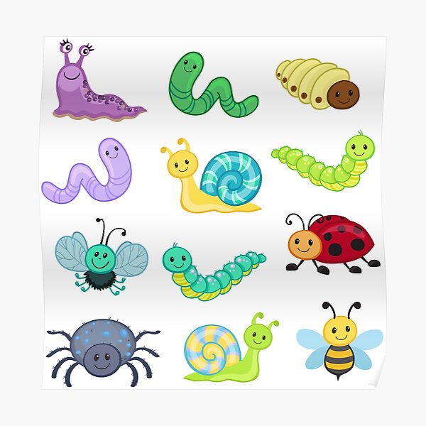 "Big Bundle set. Bugs clipart, Cute Bugs." Poster for Sale by Sandytov ...