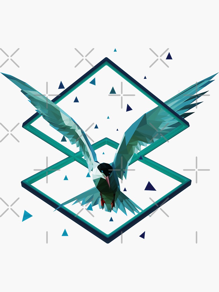 "Seagull - 3D Art Polygonal" Sticker for Sale by Quentin1984 | Redbubble
