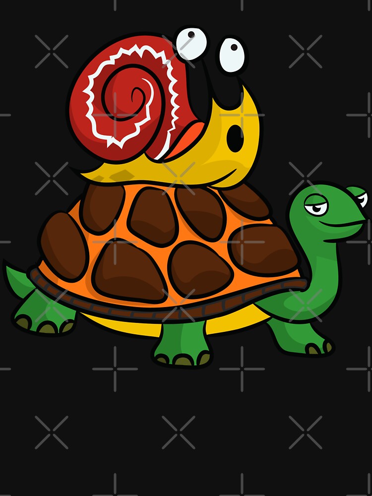 "Slow Down - Snail Riding A Tortoise - Funny Animal Meme" T-shirt for ...