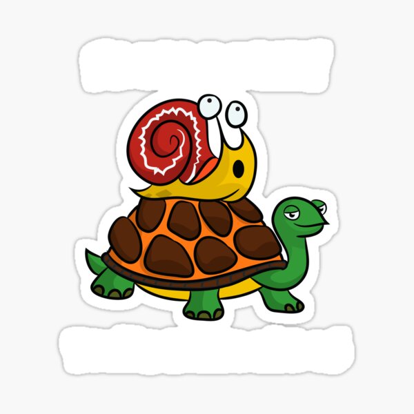 "Slow Down - Snail Riding A Tortoise - Funny Animal Meme" Sticker by ...