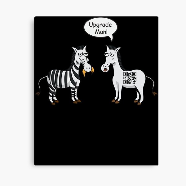 "Upgrade Man - Funny Geek Zebra Stripes" Canvas Print by PrintPress ...