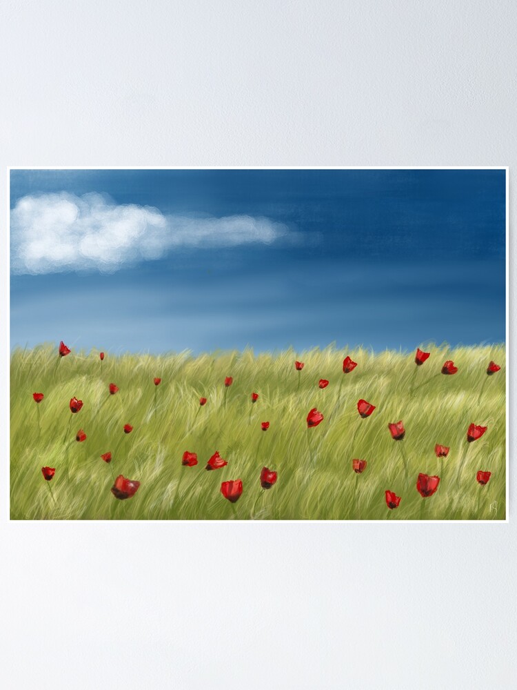 "Poppy field" Poster by Soualigua | Redbubble
