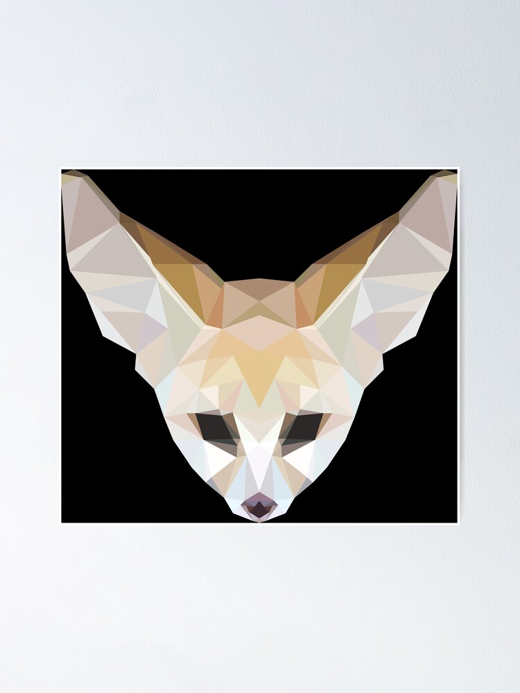"Geometric Fennec" Poster by chasing-blue | Redbubble