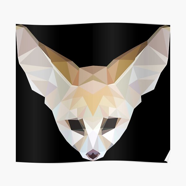 "Geometric Fennec" Poster by chasing-blue | Redbubble