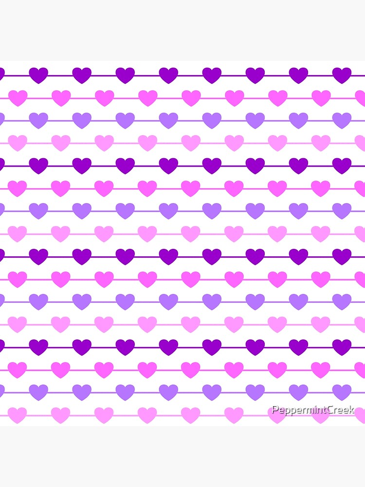 "String of Hearts (pink and purple)" Poster by PeppermintCreek | Redbubble