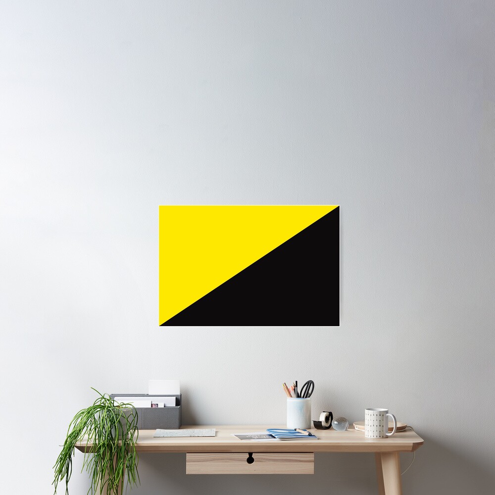 "Ancap flag black and yellow Anarchocapitalism flag (Real printed ...