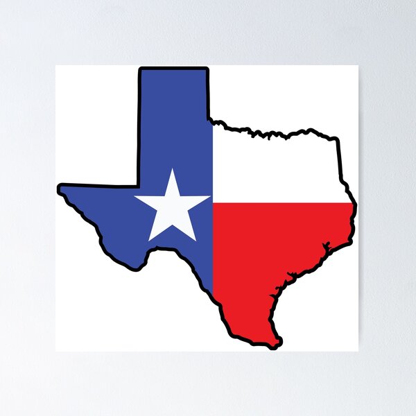 "Texas Flag Texas Shape" Poster for Sale by Rich Anderson | Redbubble