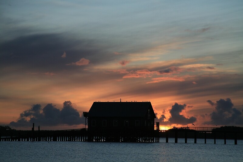 "Sunset at the Coast Guard Station" by Ran Richards | Redbubble